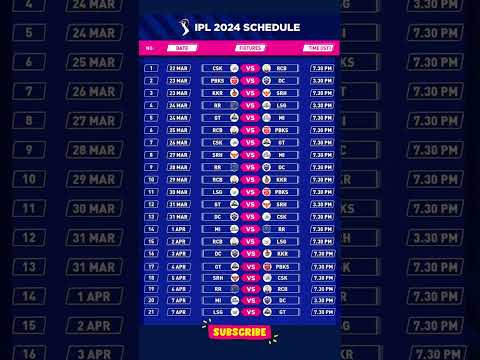 Ipl schedule 2024 | Ipl schedule | Ipl 2024 time table | Ipl 2024 schedule | Ipl Full Schedule