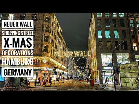 Neuer Wall Shopping Street's Spectacular Xmas Decorations 2020 in Hamburg, Germany | 4K60 HDR