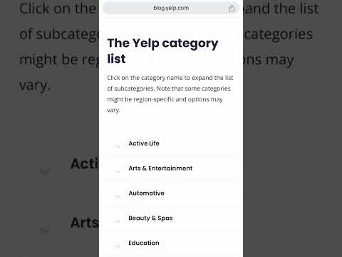 The complete Yelp business category list