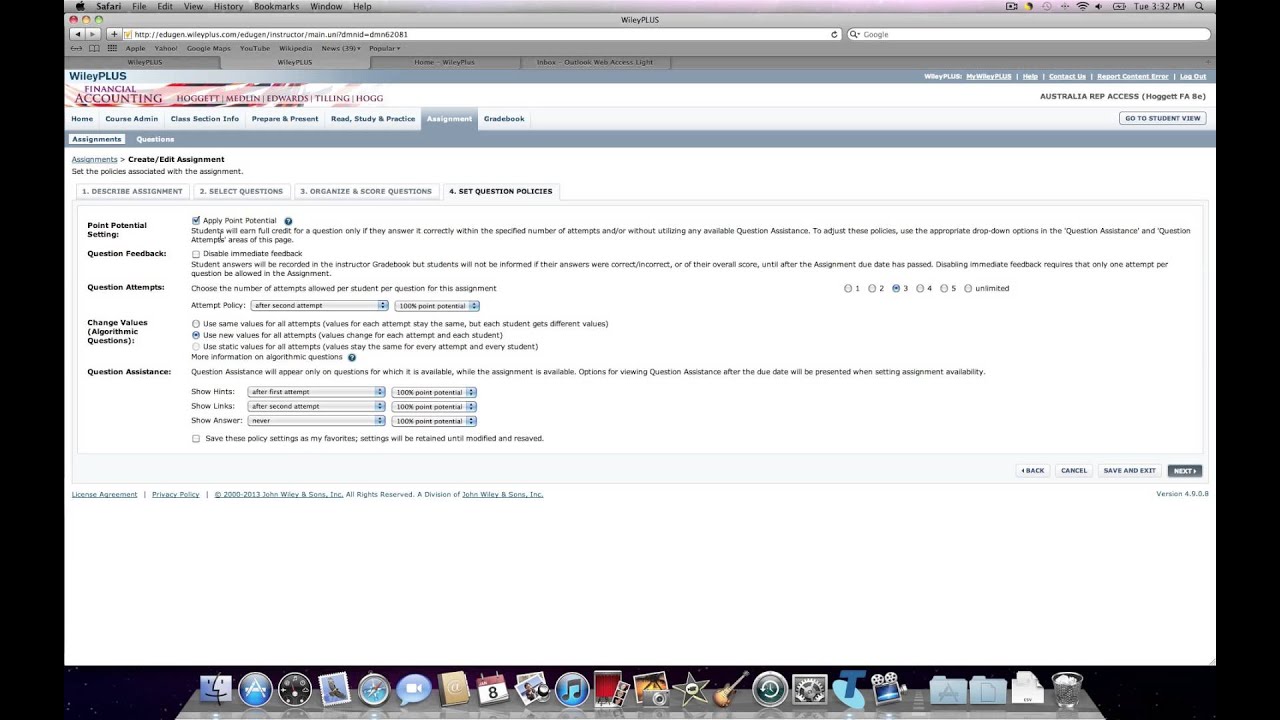 WileyPLUS Instructor Help - Create A New Assignment