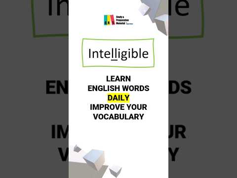 Intelligible - Learn English Vocabulary EASILY [DAILY WORDS] #ielts #toefl #vocabulary #words #gre