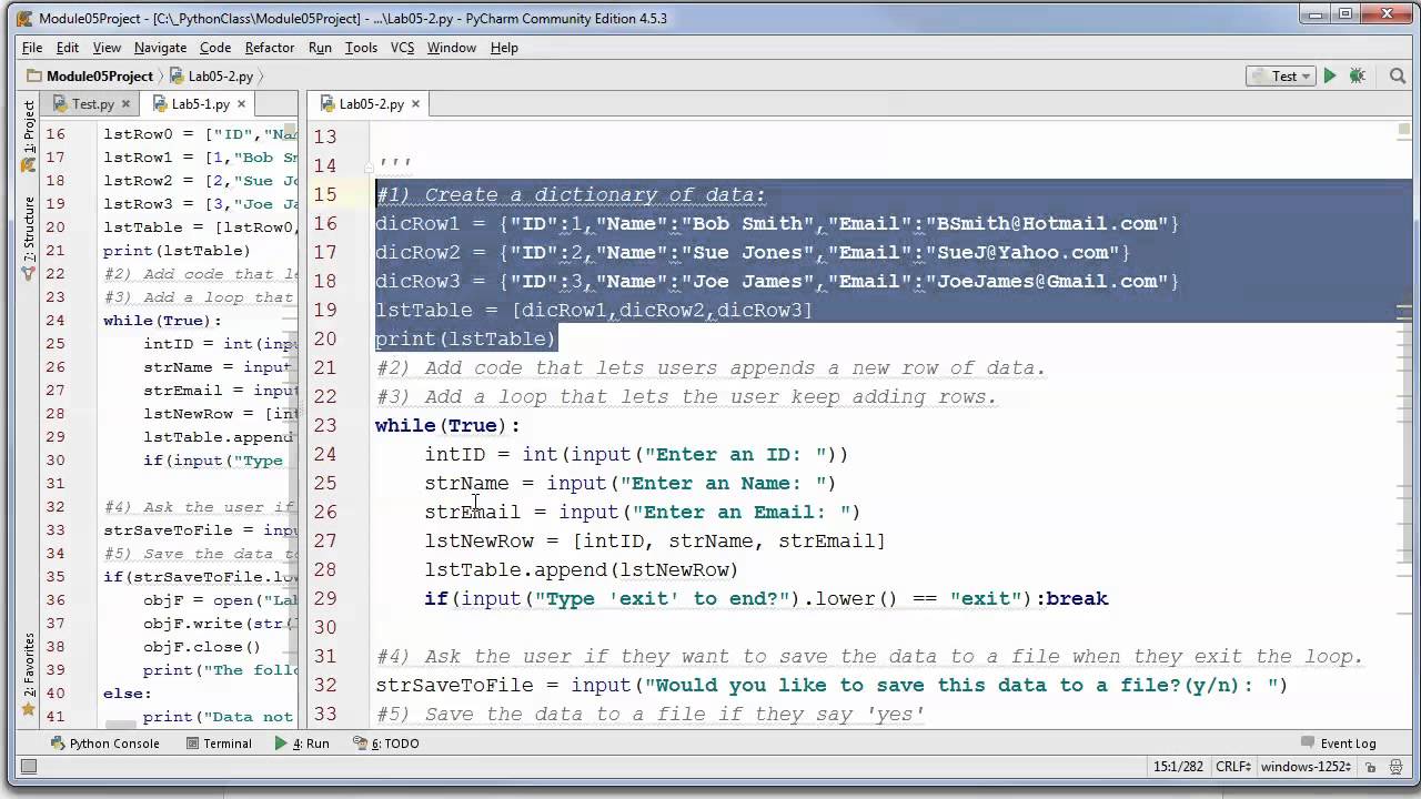 Python Module 05-07 Lab 5-2 Answer