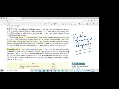Standard Costs & Variance Analysis: Xonic Berverage Company Illustration
