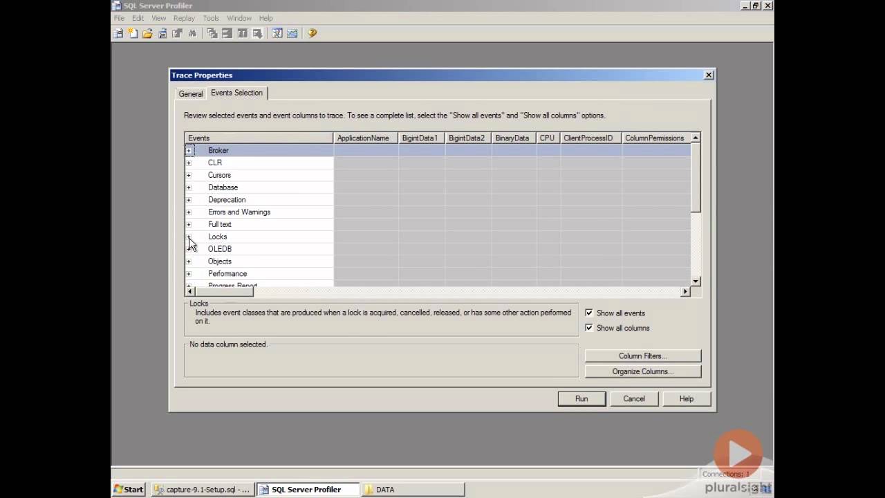 How to find deadlocks with SQL server profiler
