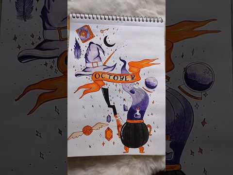 Hello October 👋#viral #trending #drawing #youtube #shorts #subscribetomychannel #painting #art