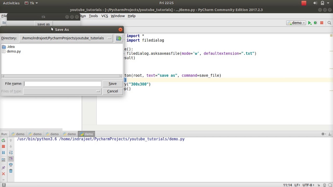 Python GUI Tutorial - 42  -FileDialogbox , asksaveasfile