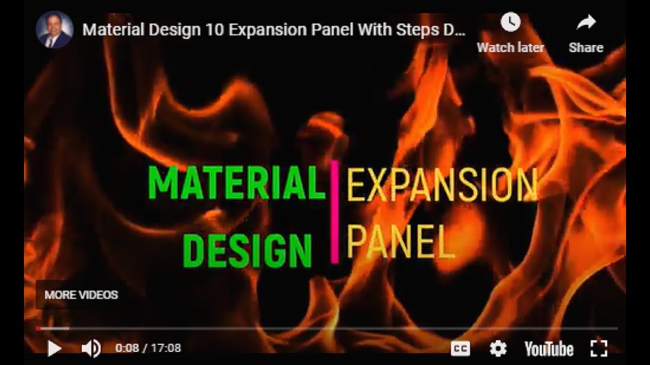 Material Design 10 Expansion Panel Basic Demo
