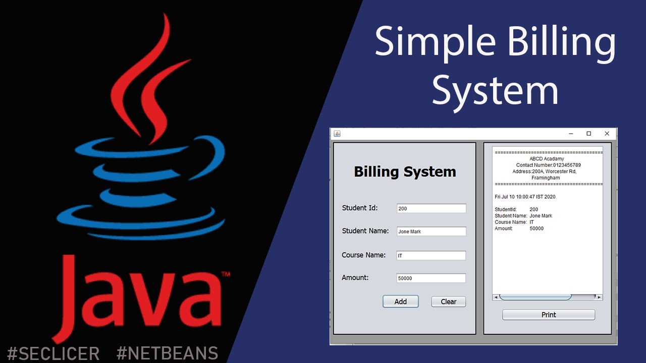 JAVA SIMPLE BILLING SYSTEM