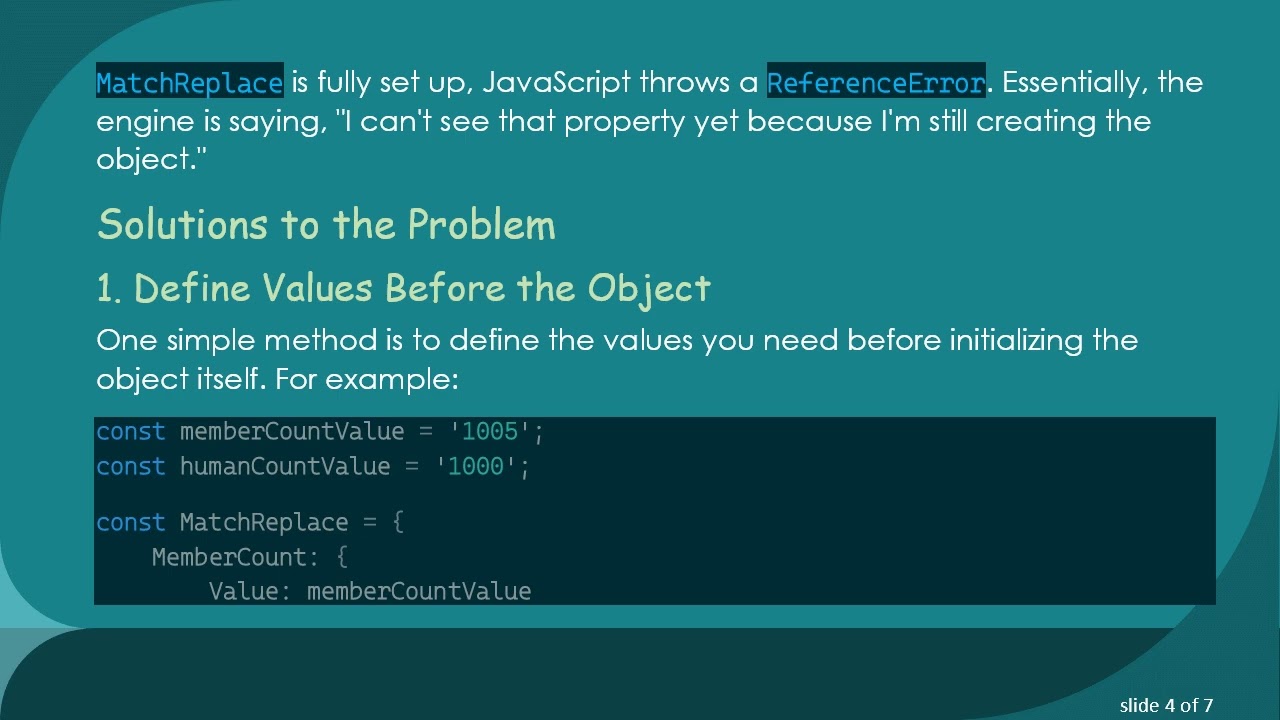 How to Fix a ReferenceError in JavaScript When Creating Objects with Dependencies