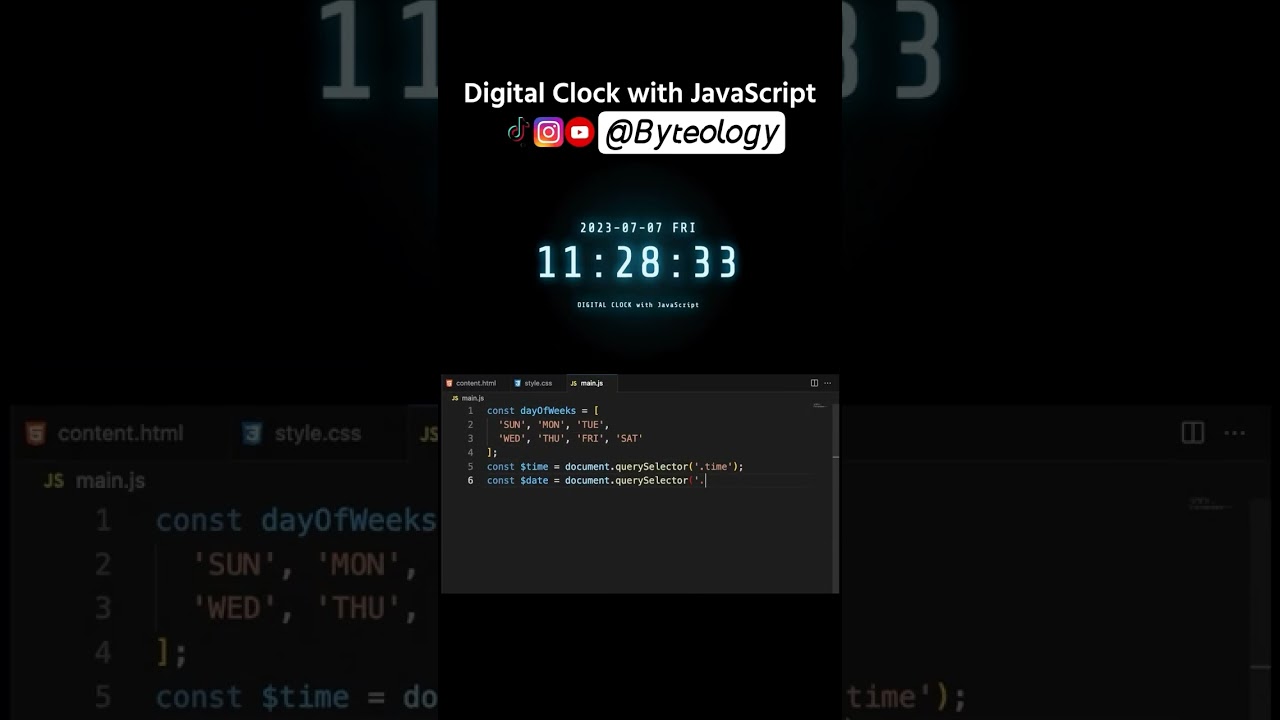 Simple Digital clock html css javascript code #codinglife #coder #css #programming #html5