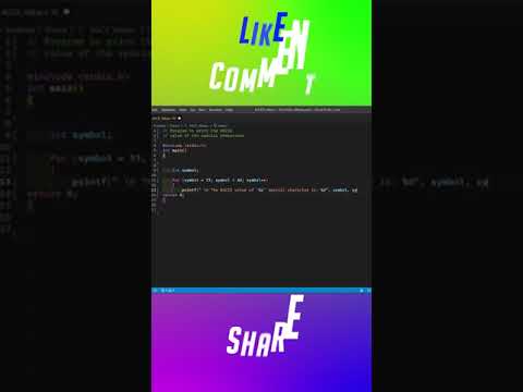 Print the ASCII value of Special Characters in C Programming|| C language tutorial #shorts