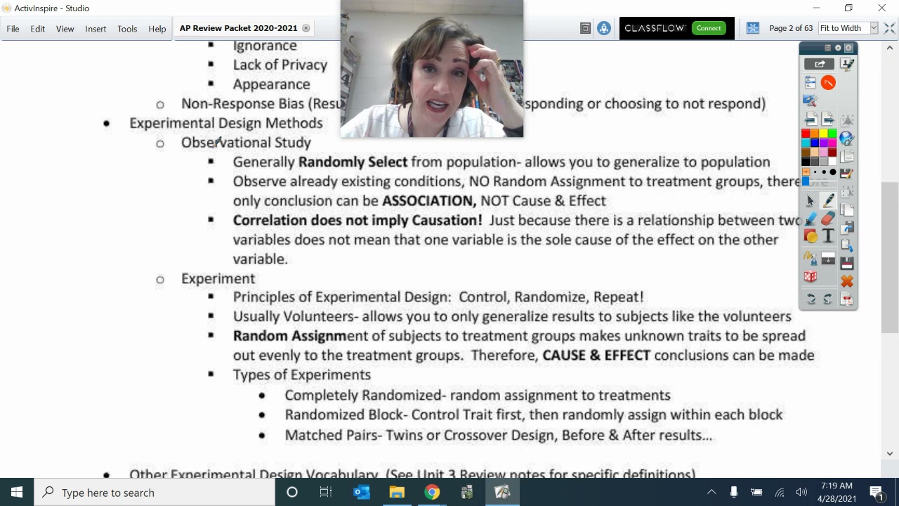 Sampling Methods & Experimental Design Review