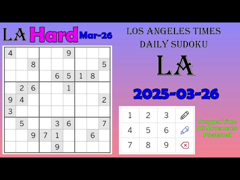 Los Angeles Times Daily Sudoku 2025-03-27 2097 Hard