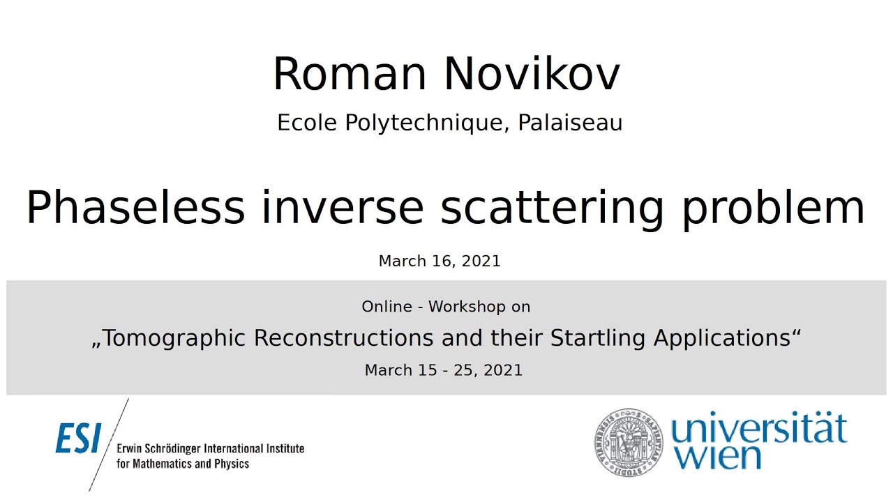 Roman Novikov - Phaseless inverse scattering problem