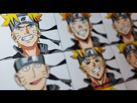 Drawing Naruto in different anime styles