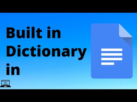 How to Use the Google Docs Built in Dictionary