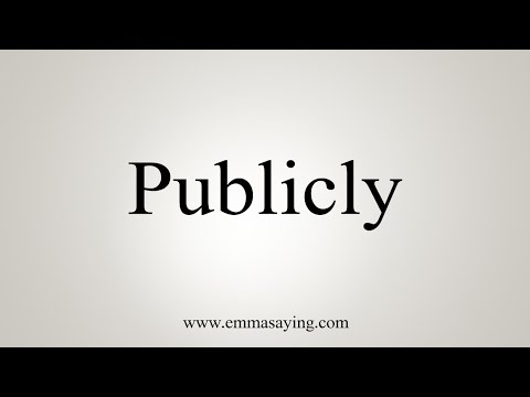 How To Say Publicly