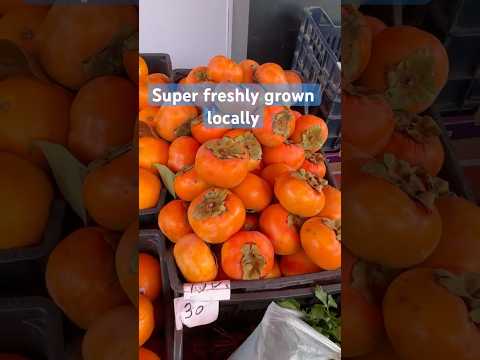 wow super fruits delicious persimmon in Europe Shkoder Albania #shkodra #albania #freshvegitable