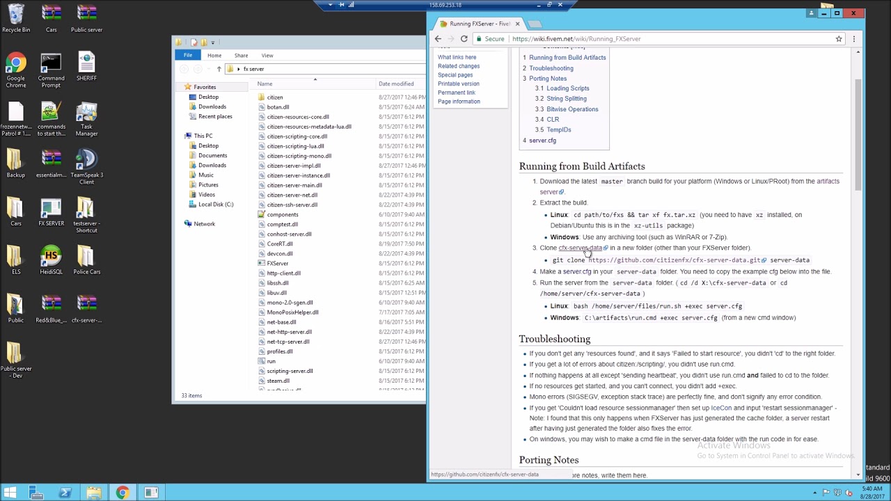 How to set up a FXserver on server side
