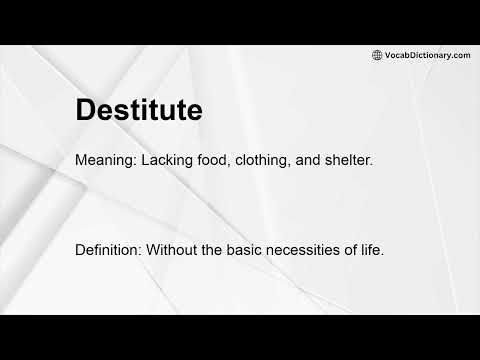 Destitute Meaning