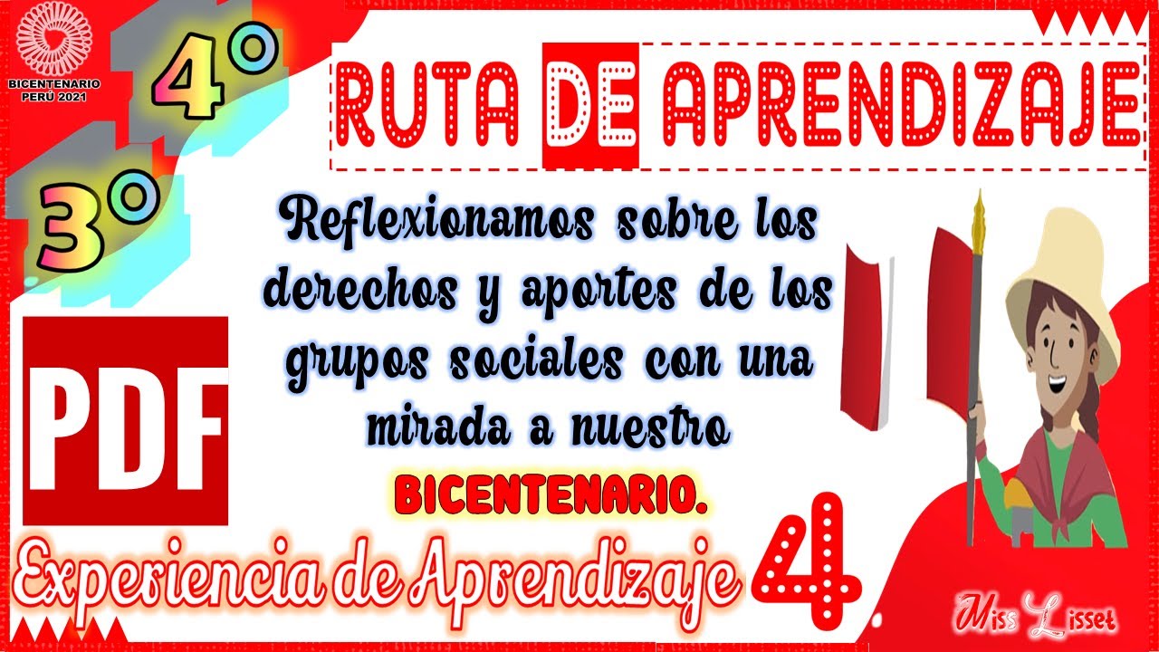 3° y 4° - RUTA DE APRENDIZAJE DE LA EXPERIENCIA DE APRENDIZAJE 4 - PDF DE LAS ACTIVIDADES POR ÁREAS