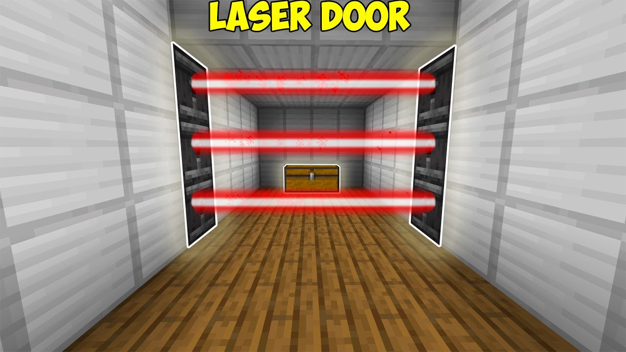How to Make a Laser Door in Minecraft | Minecraft Bedrock Command Block Tutorial
