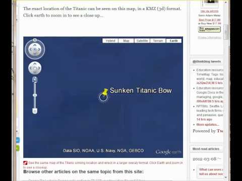 Wreck of the Titanic in Google Earth Map (3d KMZ Model)