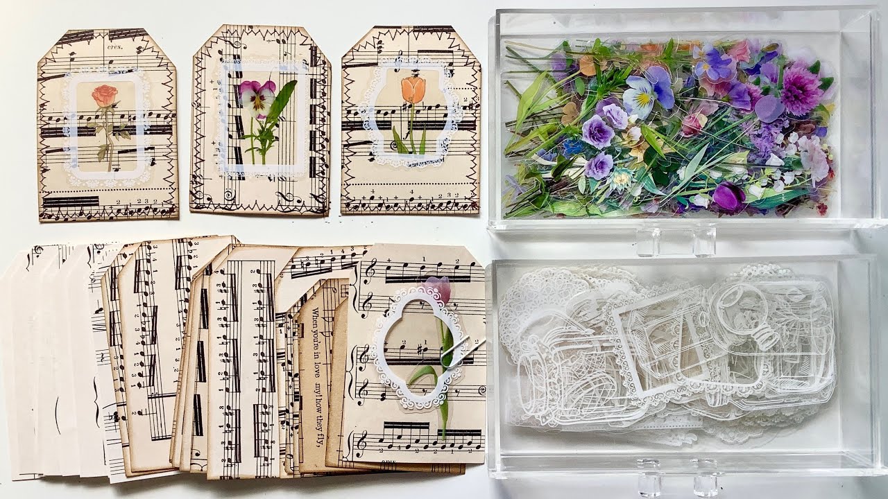 Tutorial: Decorating floral tags with frame stickers from Beebeecraft