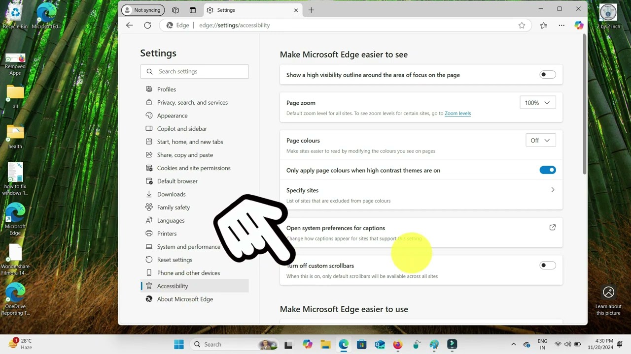 How to Turn Off Custom Scrollbars in Microsoft Edge