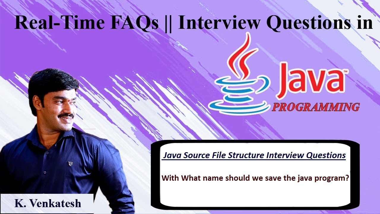 3. Java Source File Structure | With what name should i save java program |Interview/Technical  Ques