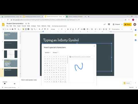 Typing an Infinity Symbol