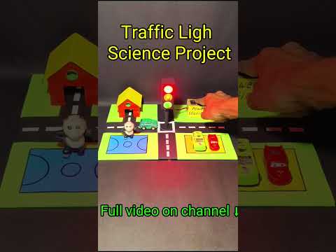 Traffic signal model for school project #youtubeshorts #science #shortvideo #shorts #short #diy