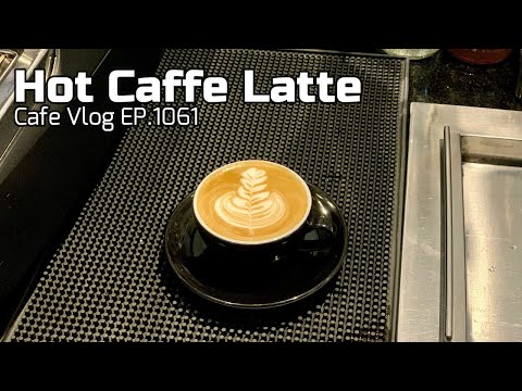 Cafe Vlog EP.1061 | Hot Caffe Latte | Latte Art Rosetta | Barista Skills