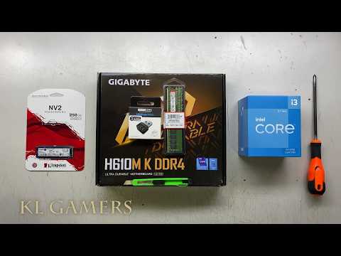 intel Core i3 12100 GIGABYTE H610M K DDR4 Kingston NV2 TOTOLINK 2024 Office PC Build