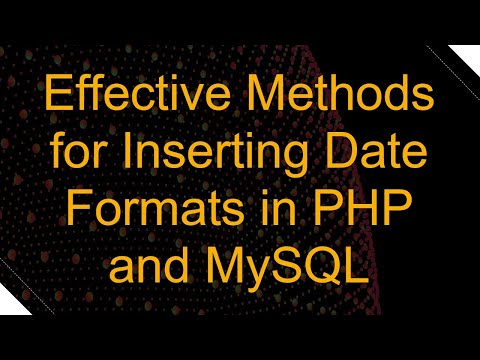 Effective Methods for Inserting Date Formats in PHP and MySQL
