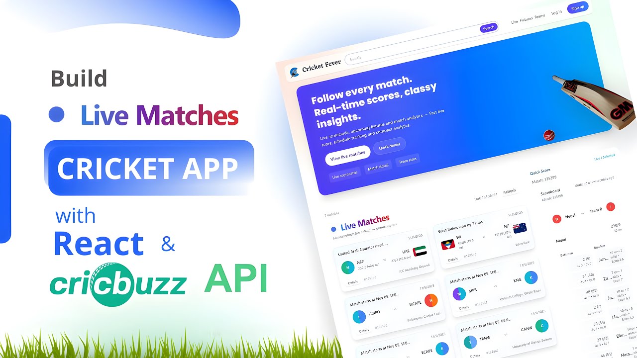 Build a Live Cricket Score App using React.js and Rapid API | Real-Time Score Tracker Project (2026)