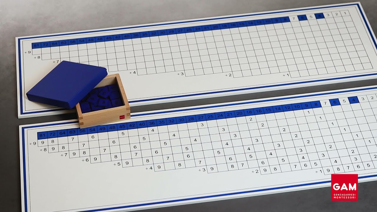 Montessori Division Working Charts by Gonzagarredi Montessori