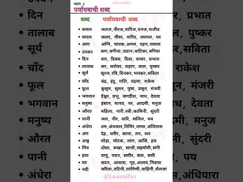 Paryayvachi Shabd | पर्यायवाची शब्द | 20 Paryayvachi Shabd | Paryayvachi | Paryayvachi Shabd hindi