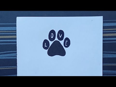 How to draw cat footprint 🐾 drawing ll cat paw print drawing #shorts