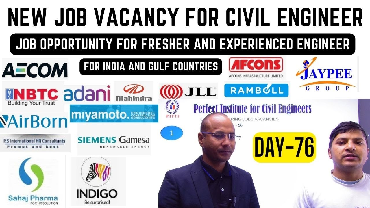 Confirmed Job Vacancy for Fresher / Experienced Civil Engineers in India & Gulf Dates 16-2-23