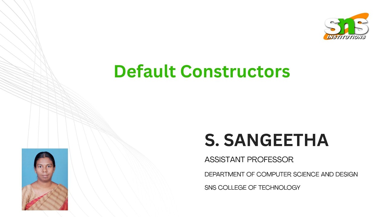 Default Constructor | Object Oriented Programming | SNS Institutions