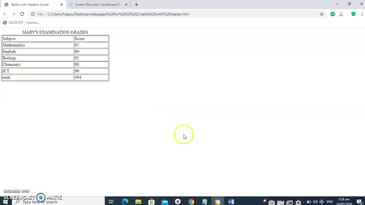 Resizing a table in html