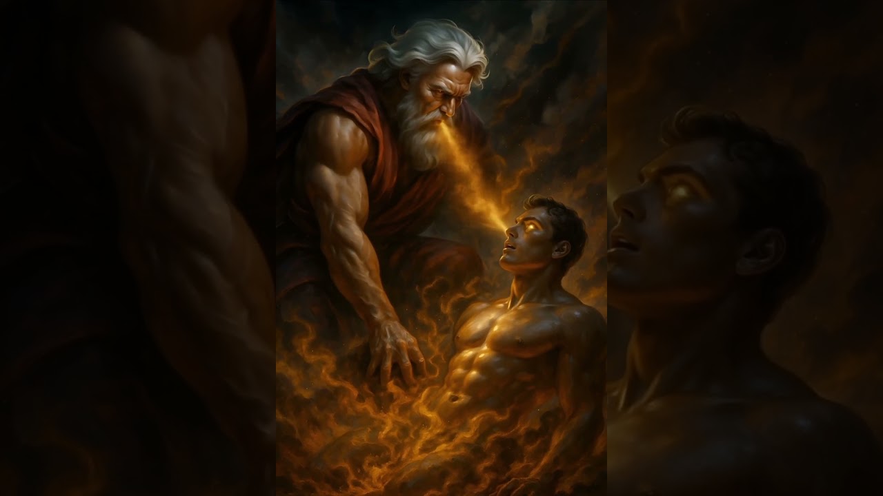 Breath of Life: AI Art of God Forming Man from Dust (Genesis 2:7) #shorts #bible #ai #church  #adam