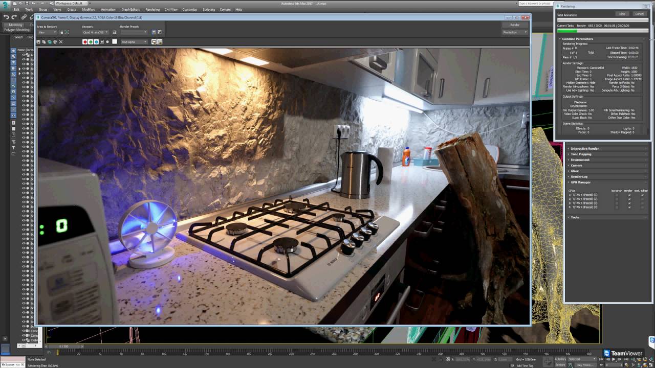 FStormBenchmark2 per GPU render node - 2min45s