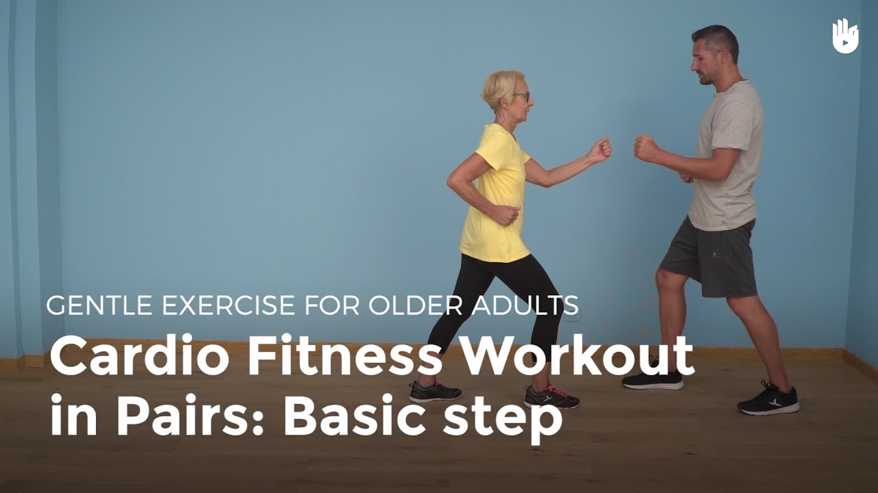 Cardio Exercise in Pairs: Basic Step - Gentle Exercise for Older Adults ...