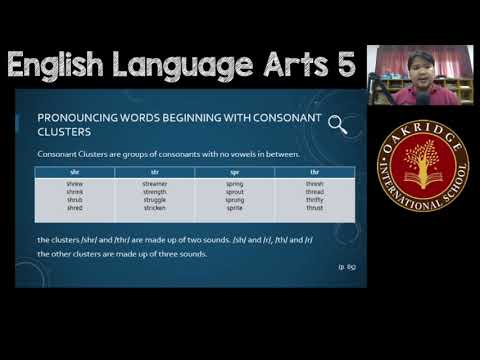 Week 5 ELA 5 Pronouncing Words Beginning with Consonant Clusters