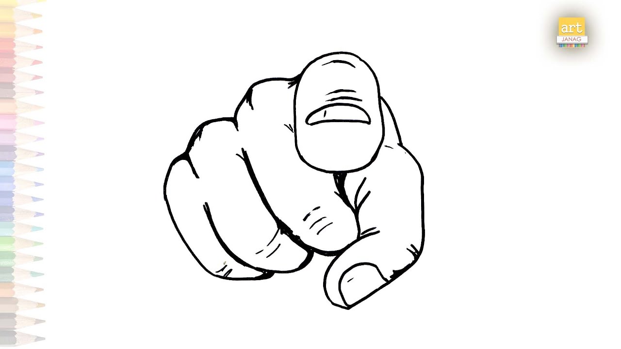 Pointing Finger drawings | Human finger drawing videos | How to draw Pointing Finger step by step