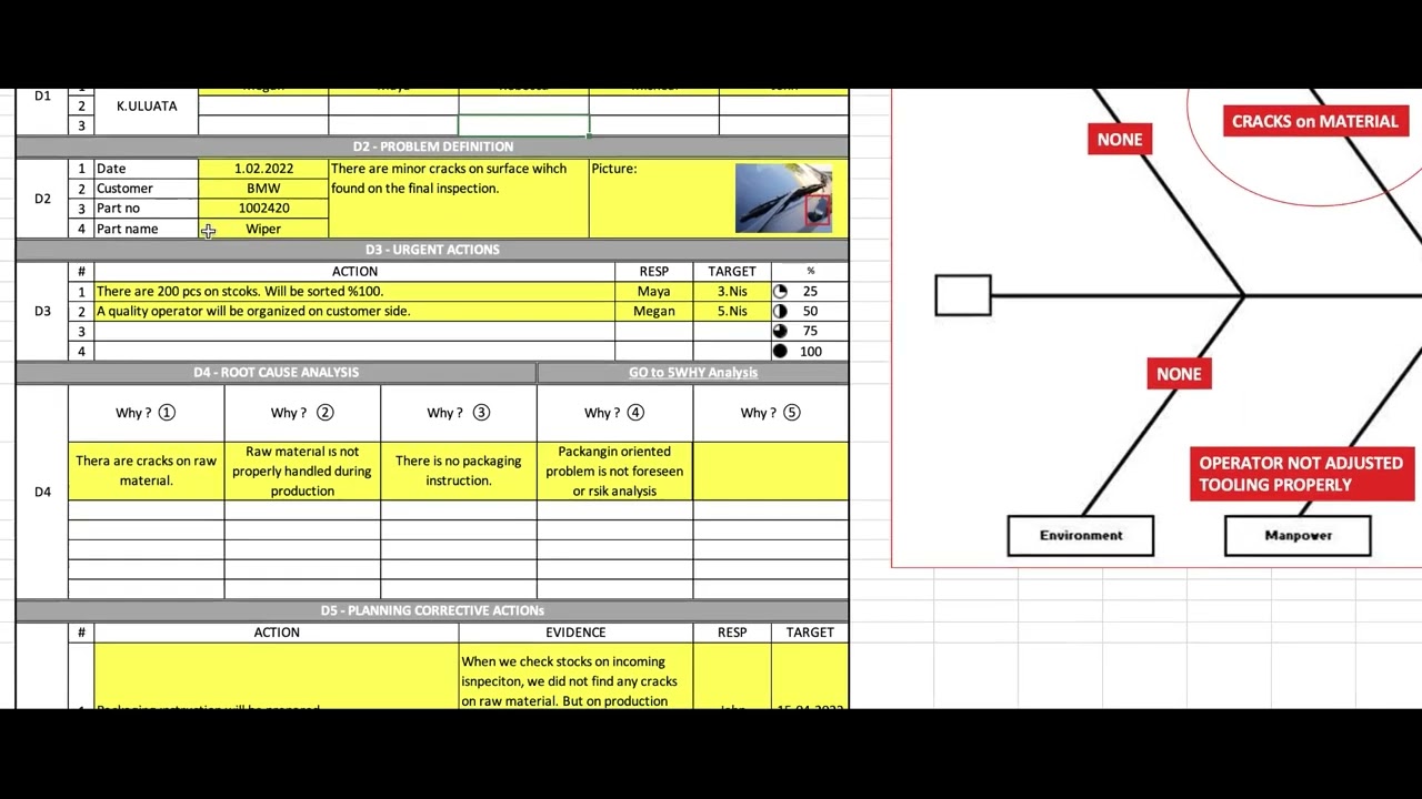 8D Problem Solving Method / EXAMPLE 1 (Part1)