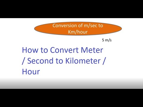 How to Convert Meter per Second to Kilometer per hour| m/s to km/h