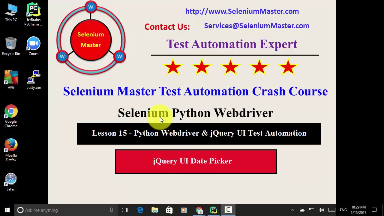 Lesson 15   Python Webdriver jQuery UI Date Picker